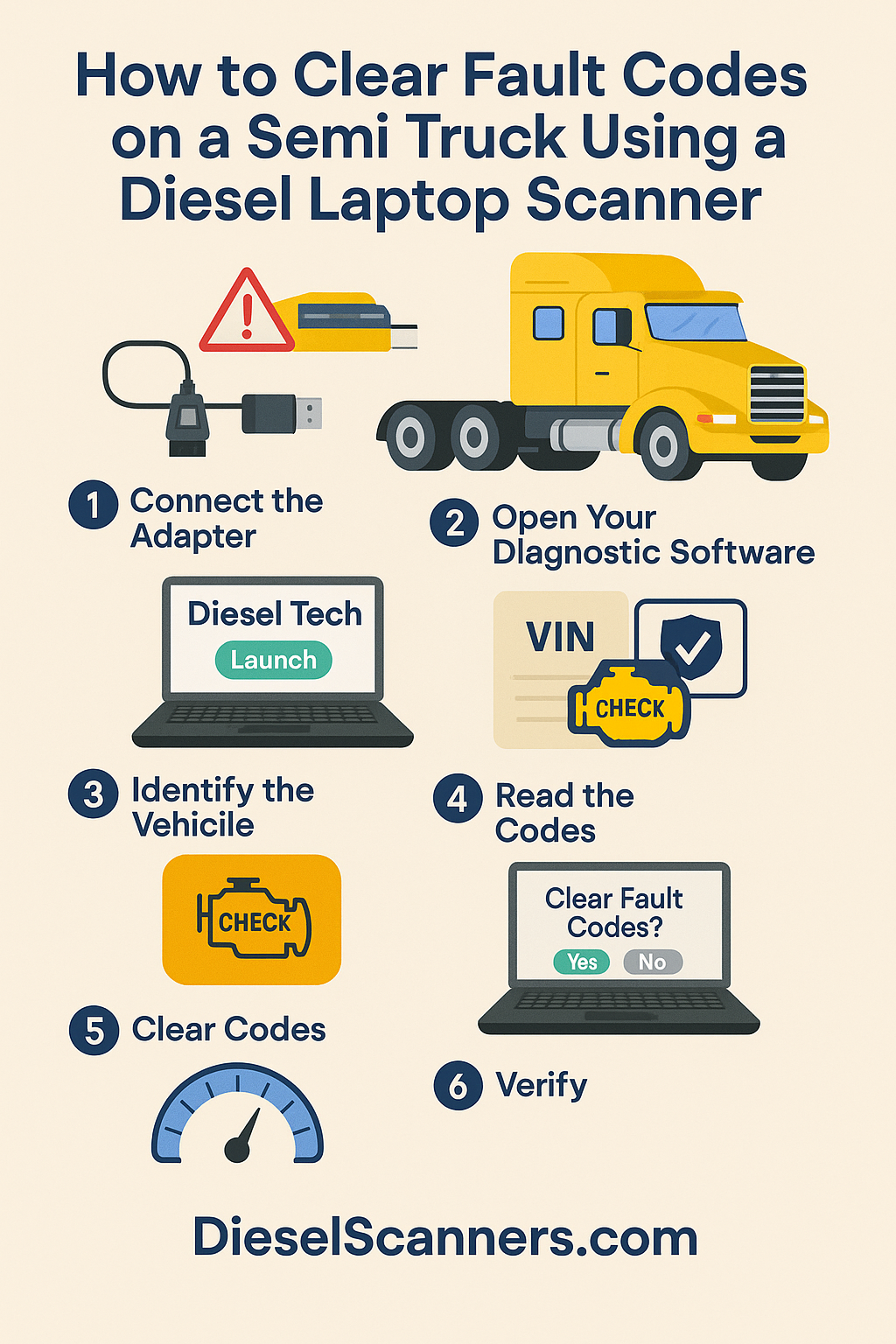 How to Clear Fault Codes on a Semi Truck Using a Diesel Laptop Scanner ...